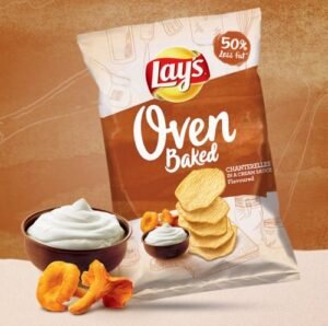 LAYS Oven Baked Chanterelles & Cream Mushroom Flavor Potato Chips 125g ...